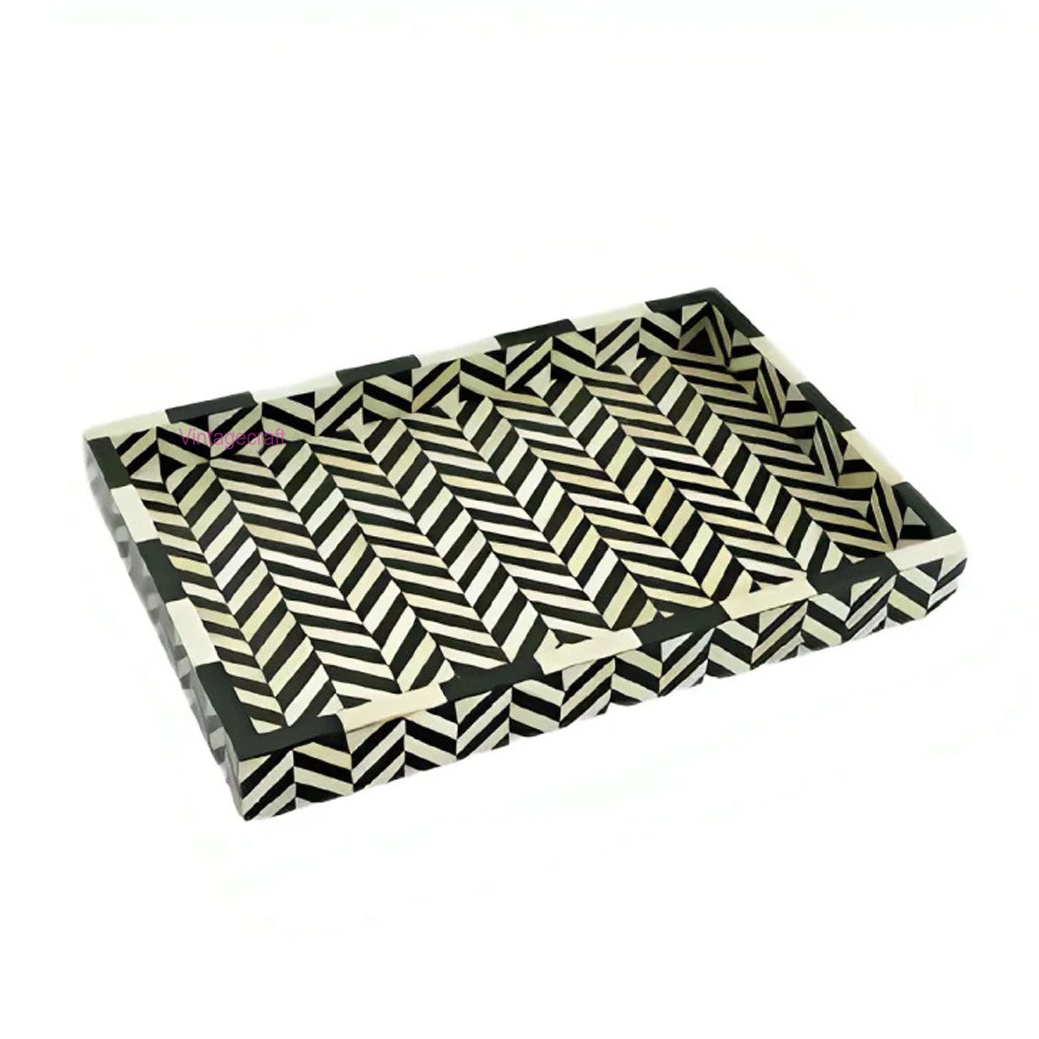 Kitchen Serving Tray With Unique Pattern and Bone Inlay for Home Decor ...