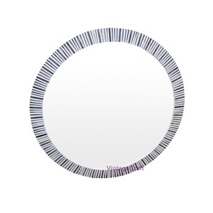Grey Bone Inlay Round Mirror Frame Elevating Living Room and Bedroom ...