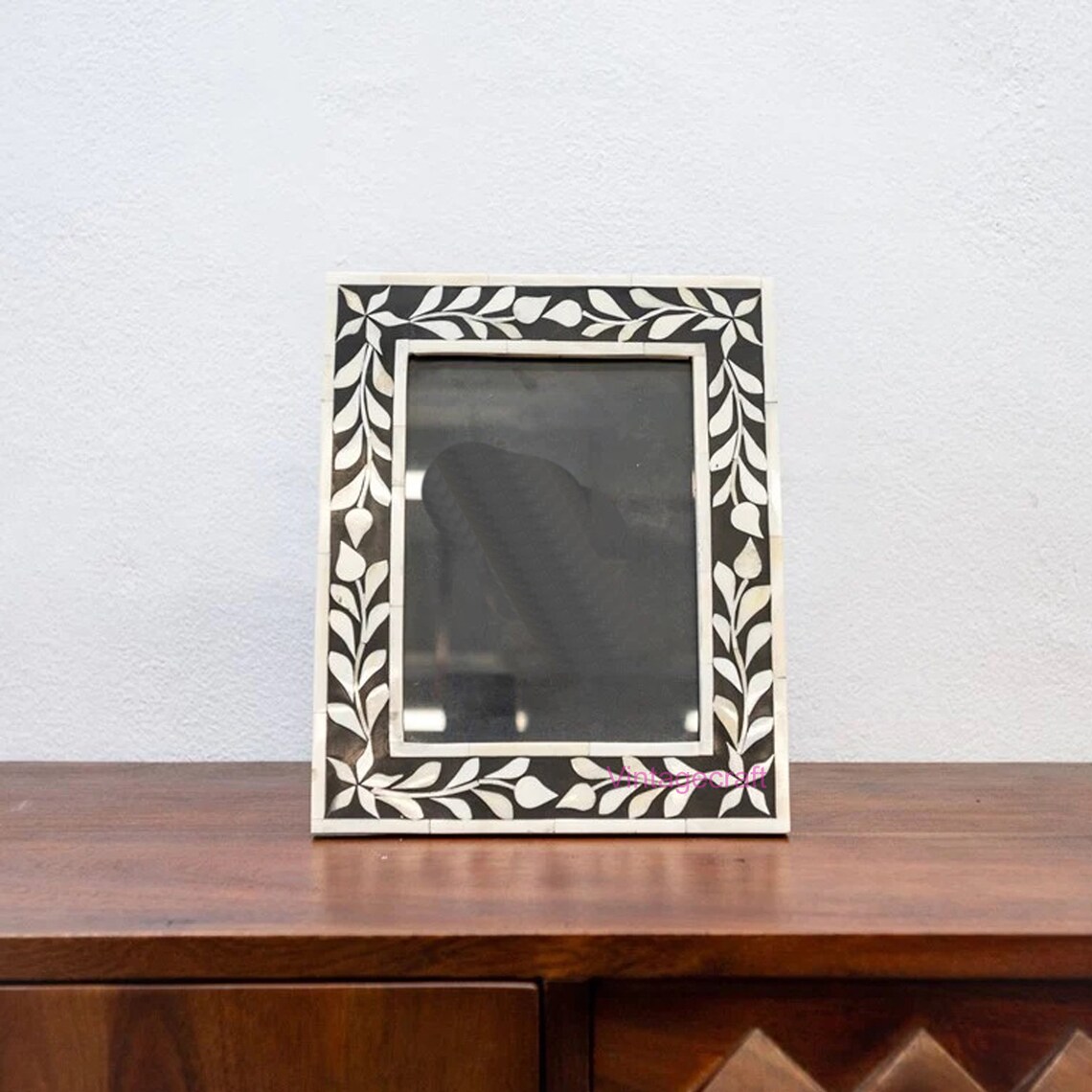 Floral Pattern Bone Inlay Photo Frame Handmade Home Decor Art - Etsy