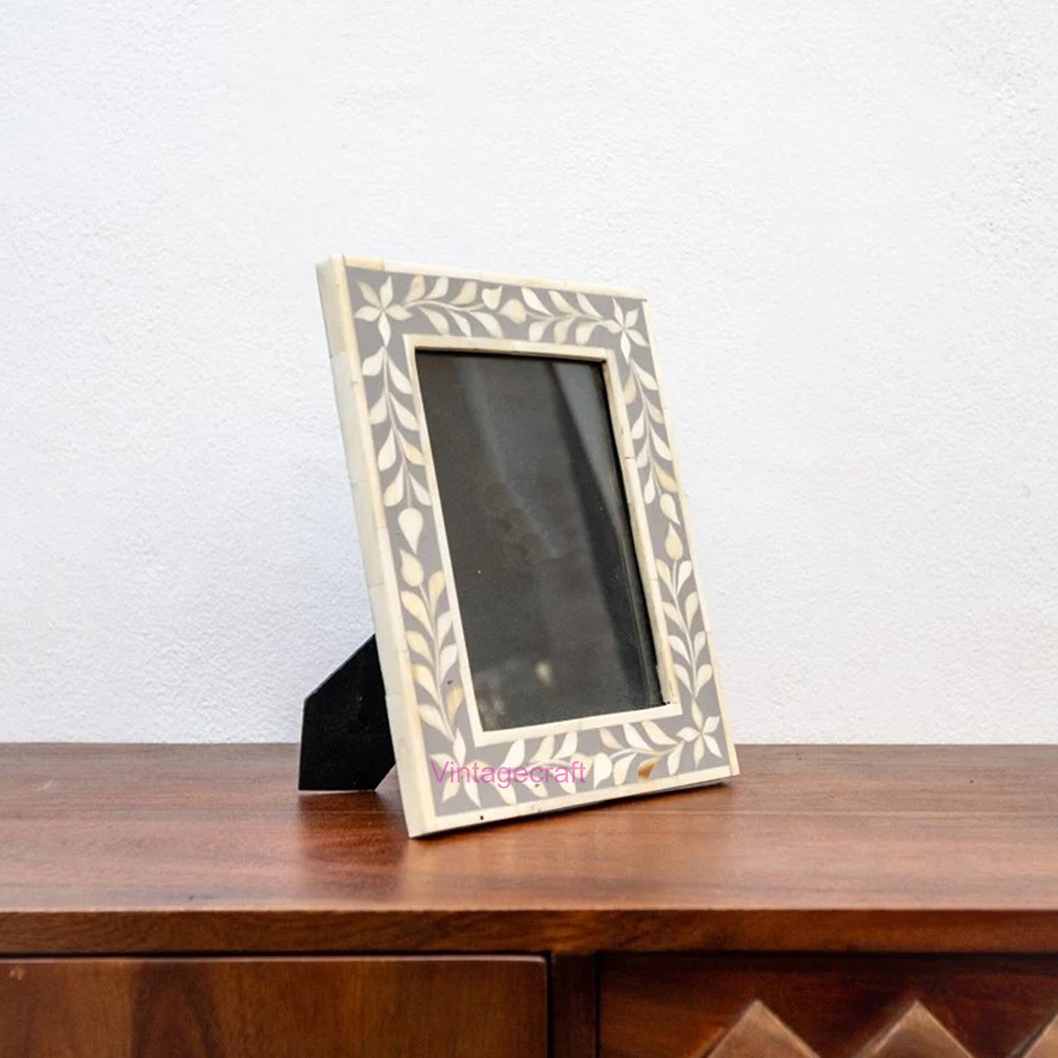 Floral Pattern Bone Inlay Photo Frame Handmade Home Decor Art - Etsy