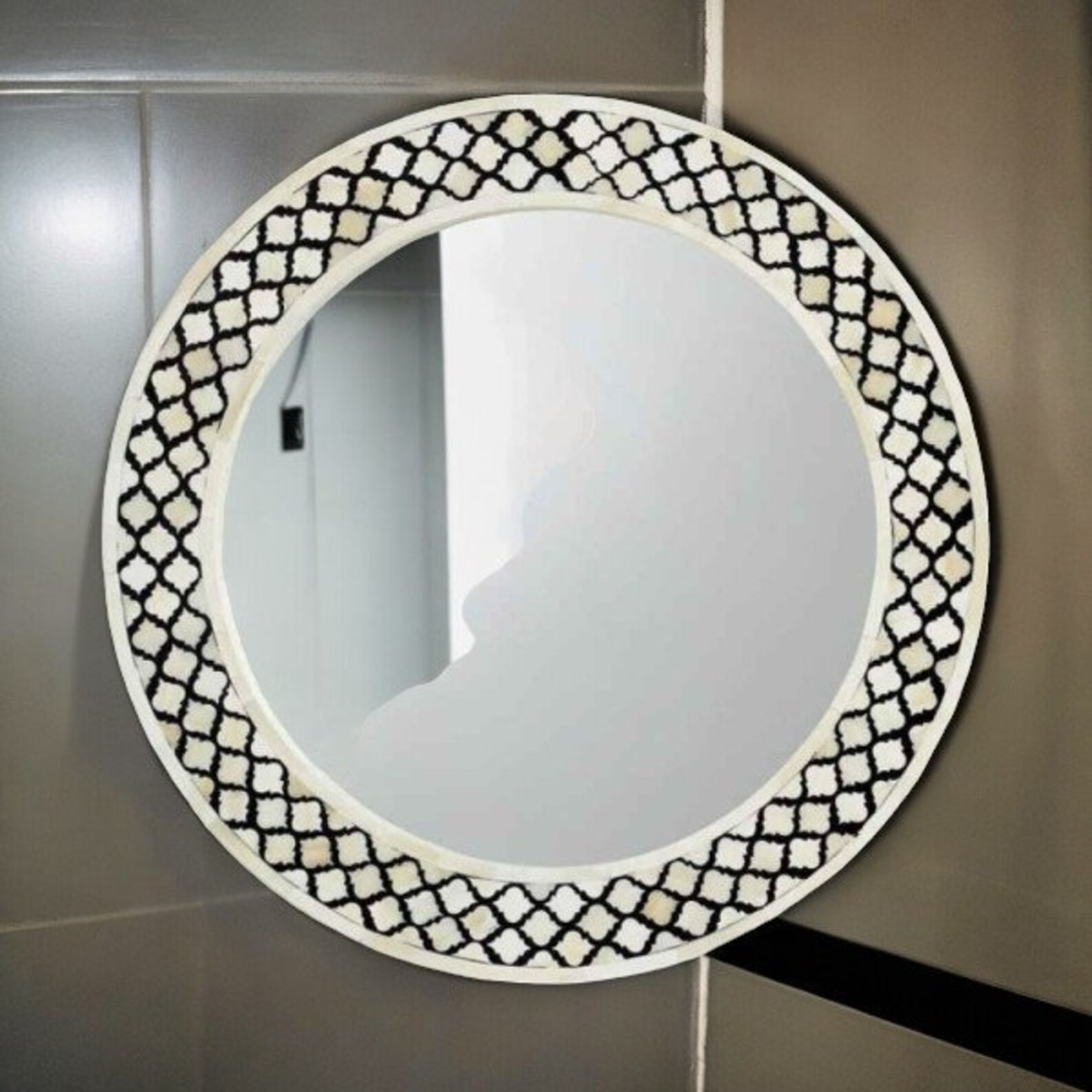 Bone Inlay Round Mirror Frame Handmade Unique Pattern Mirror Frame - Etsy