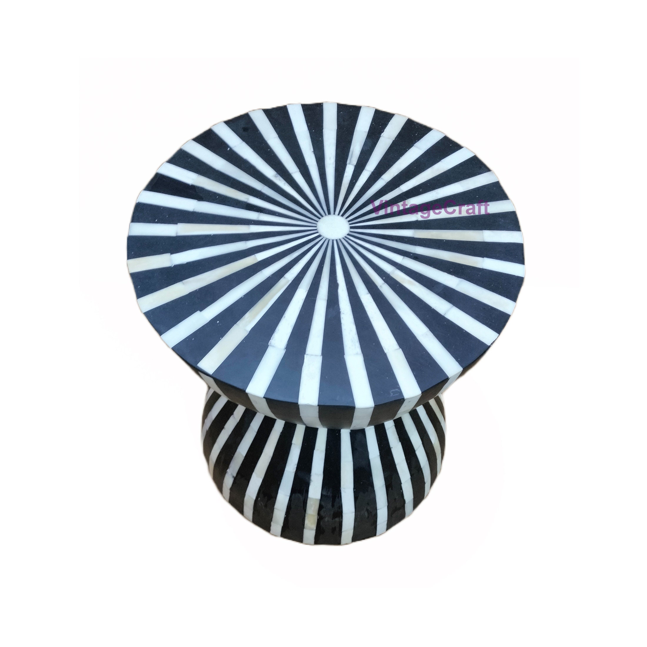 Bone Inlay Damru Shape Stool Sofa Side Table Home Decor Handcrafted - Etsy