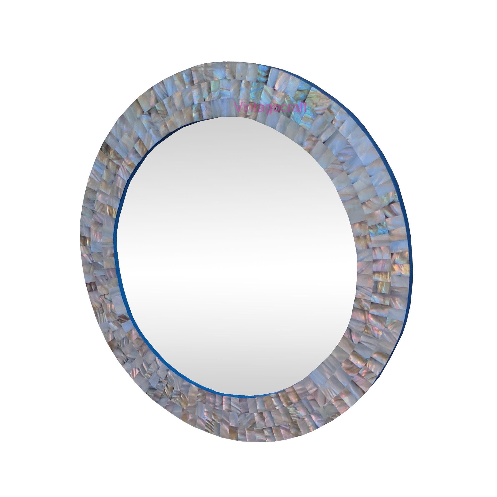 Mother of Pearl Round Mirror Frame, Inlay Wall Decor Mirror, for ...