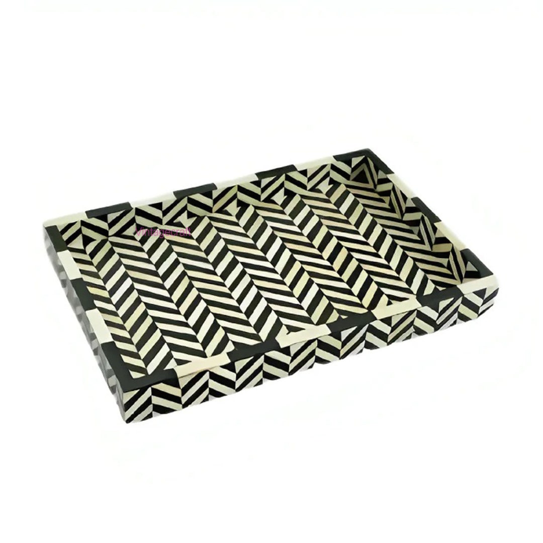 Kitchen Serving Tray With Unique Pattern and Bone Inlay for Home Decor ...