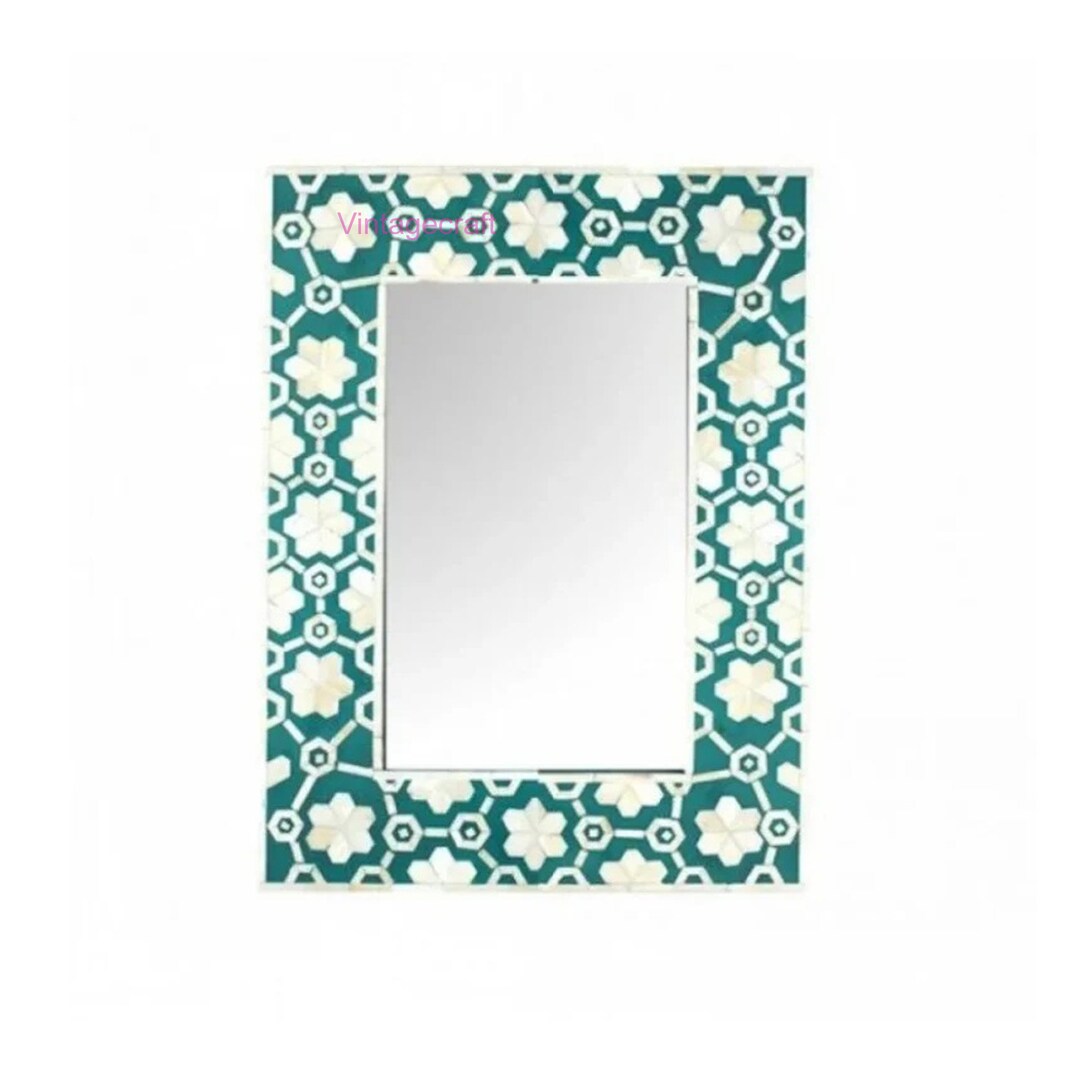 Bone Inlay Wall Mirror Frame Floral Design Luxury Home Decor Art - Etsy