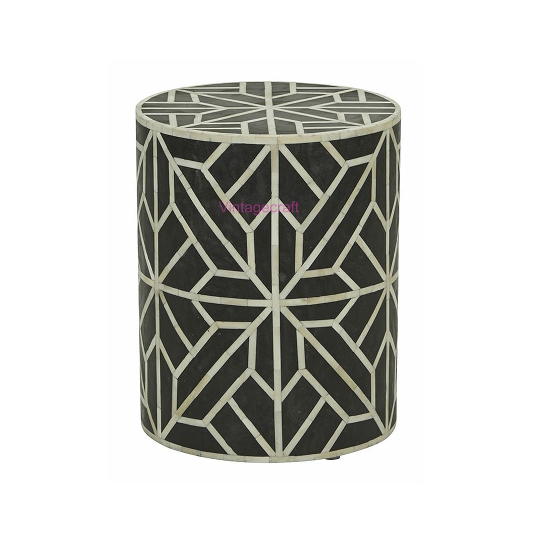 Bone Inlay Side Tables Round Tables End Stools Unique Design Bedroom ...