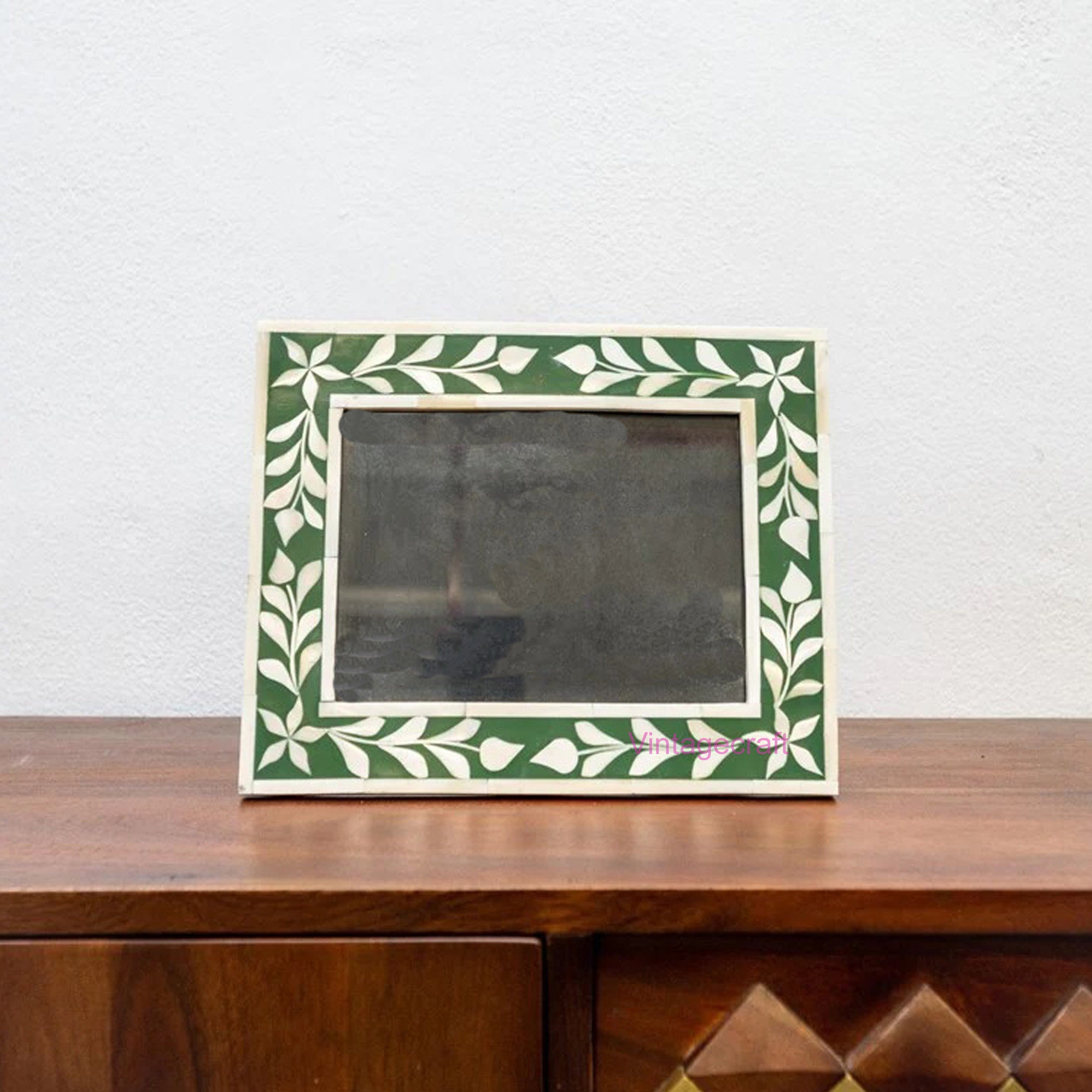 Floral Pattern Bone Inlay Photo Frame Handmade Home Decor Art - Etsy