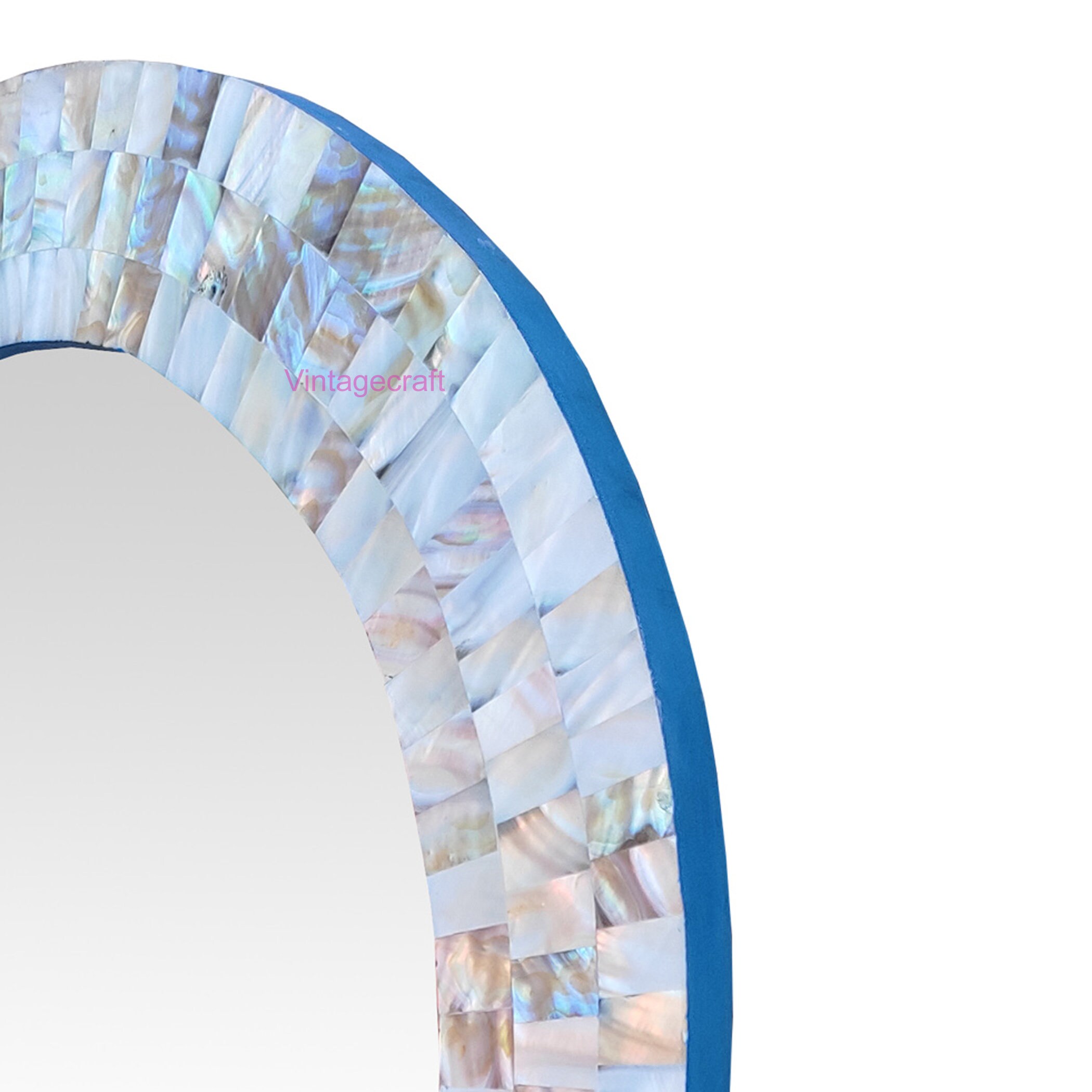 Mother of Pearl Round Mirror Frame, Inlay Wall Decor Mirror, for ...