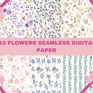 Flower Digital Paper, Seamless Floral Pattern, Scrapbooking, Cute ...