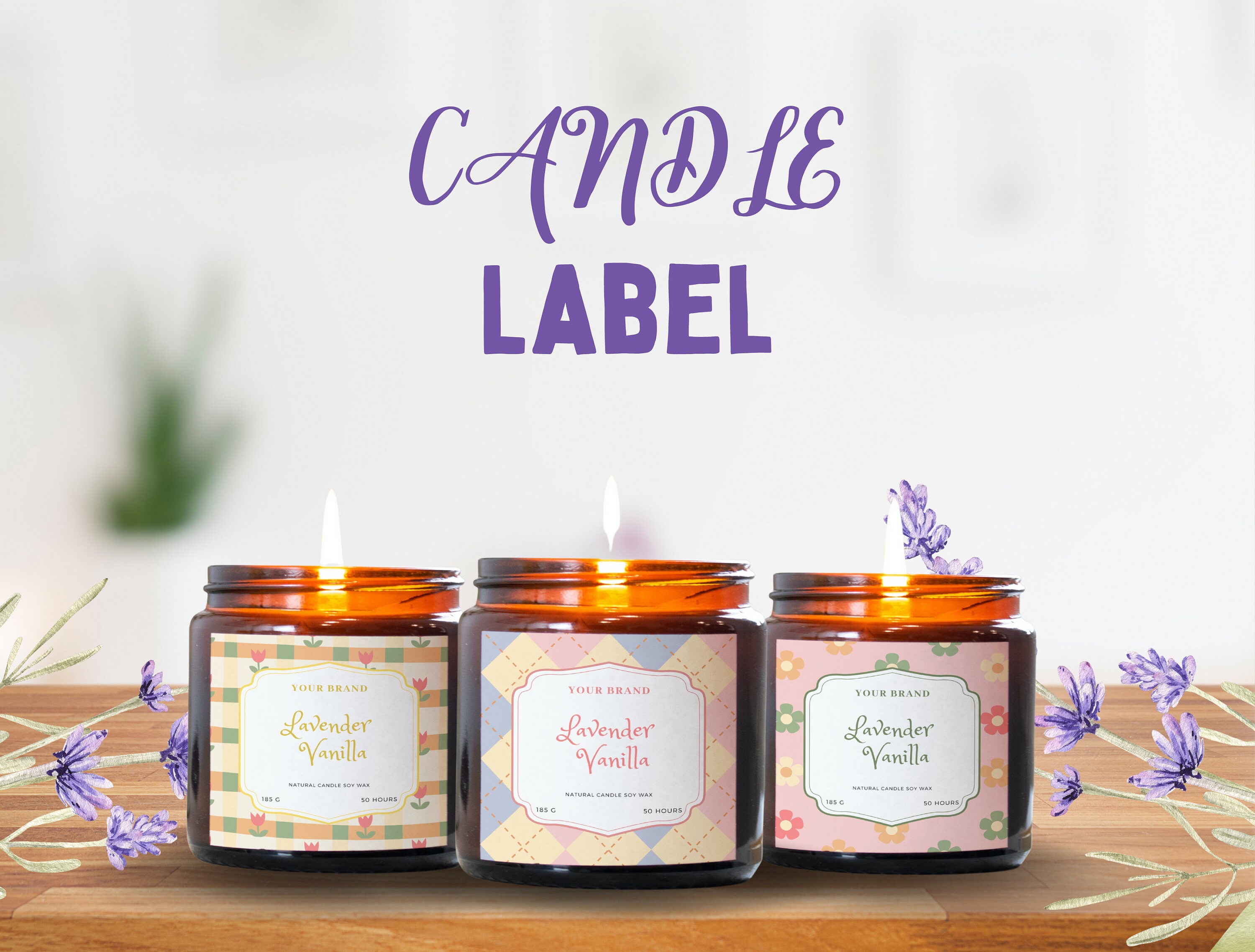 Printable Candle Label Template|editable Candle Label Template|soy ...