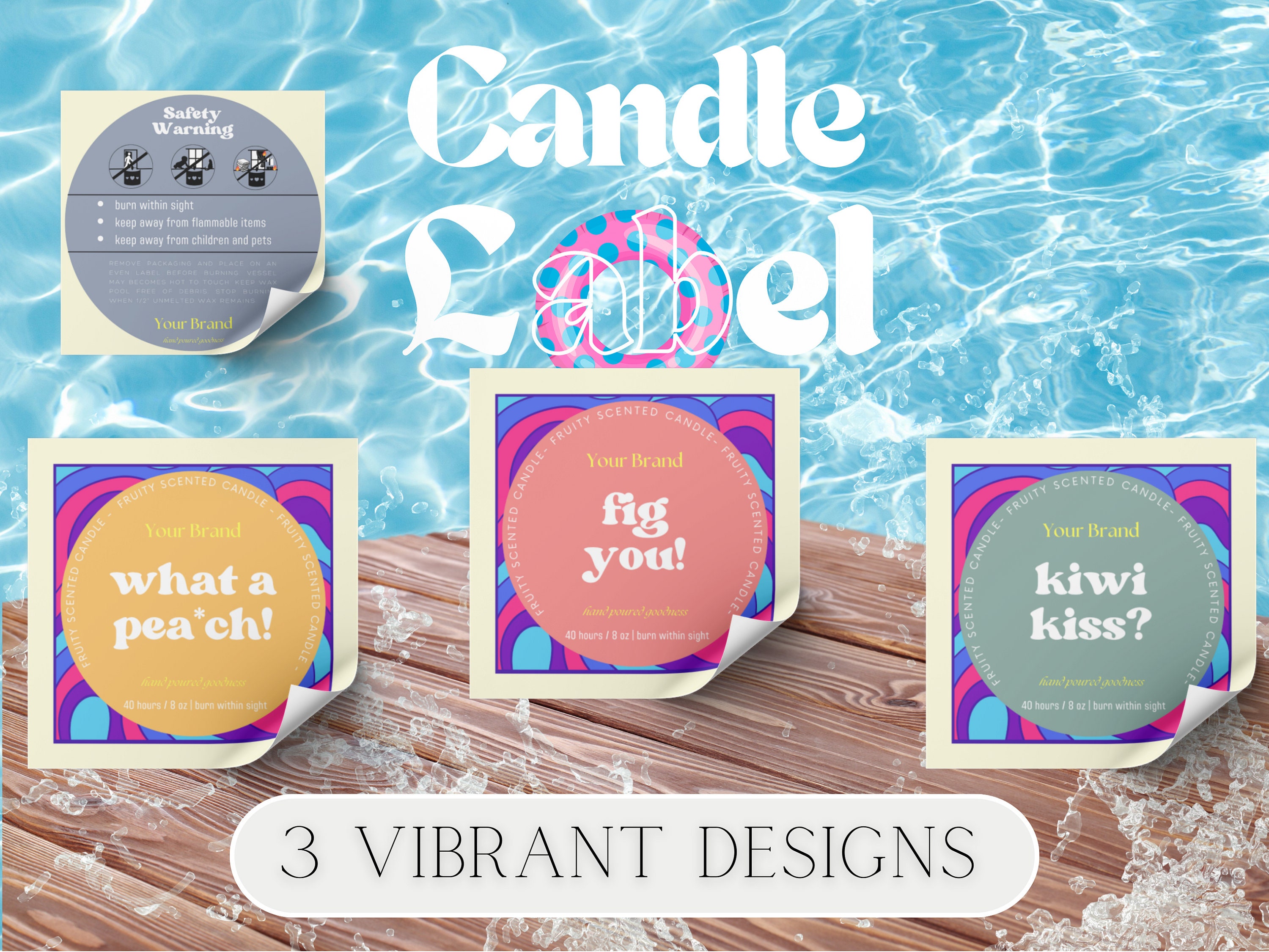 Candle Label Template, Fun Design, DIY Candle Label, Label Template ...