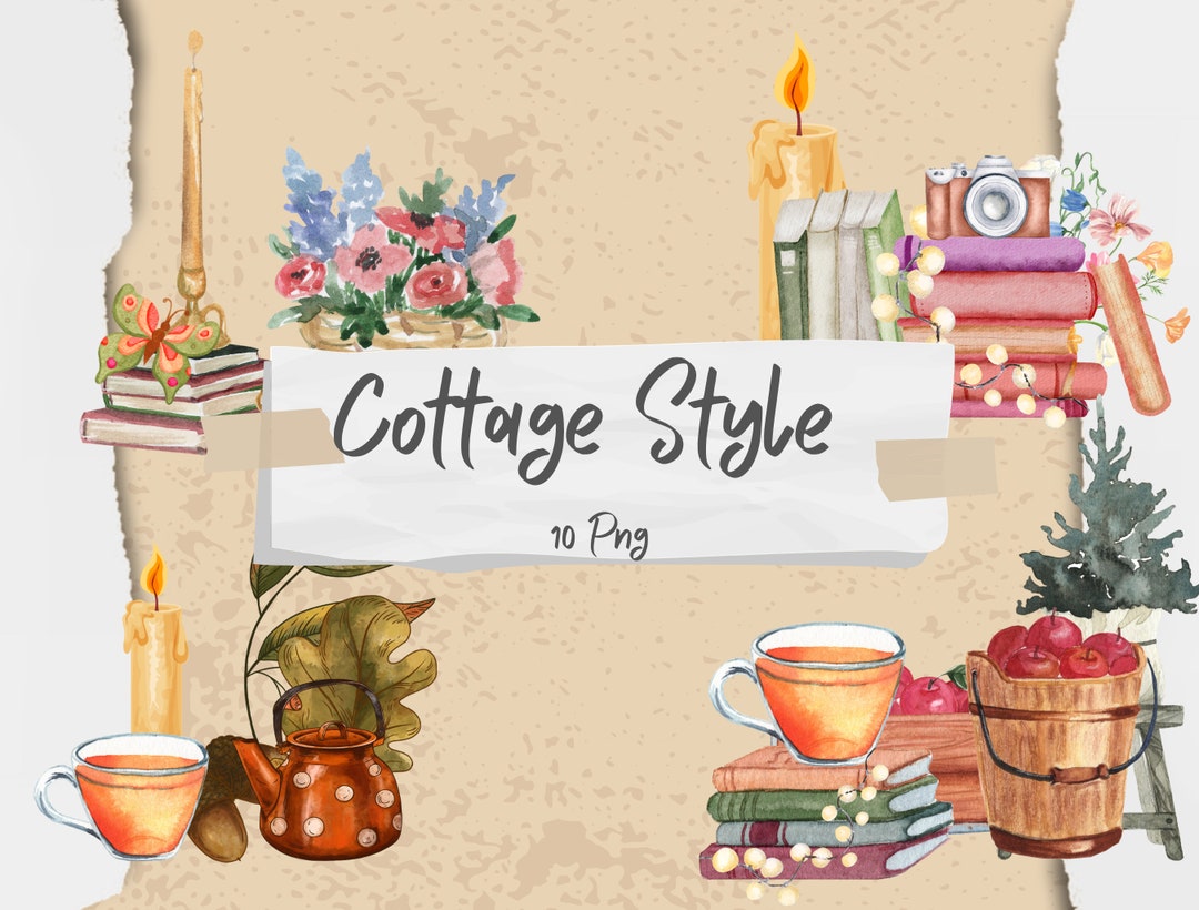 Cottage Style Png Cottage Flower Clipart Vintage Png - Etsy