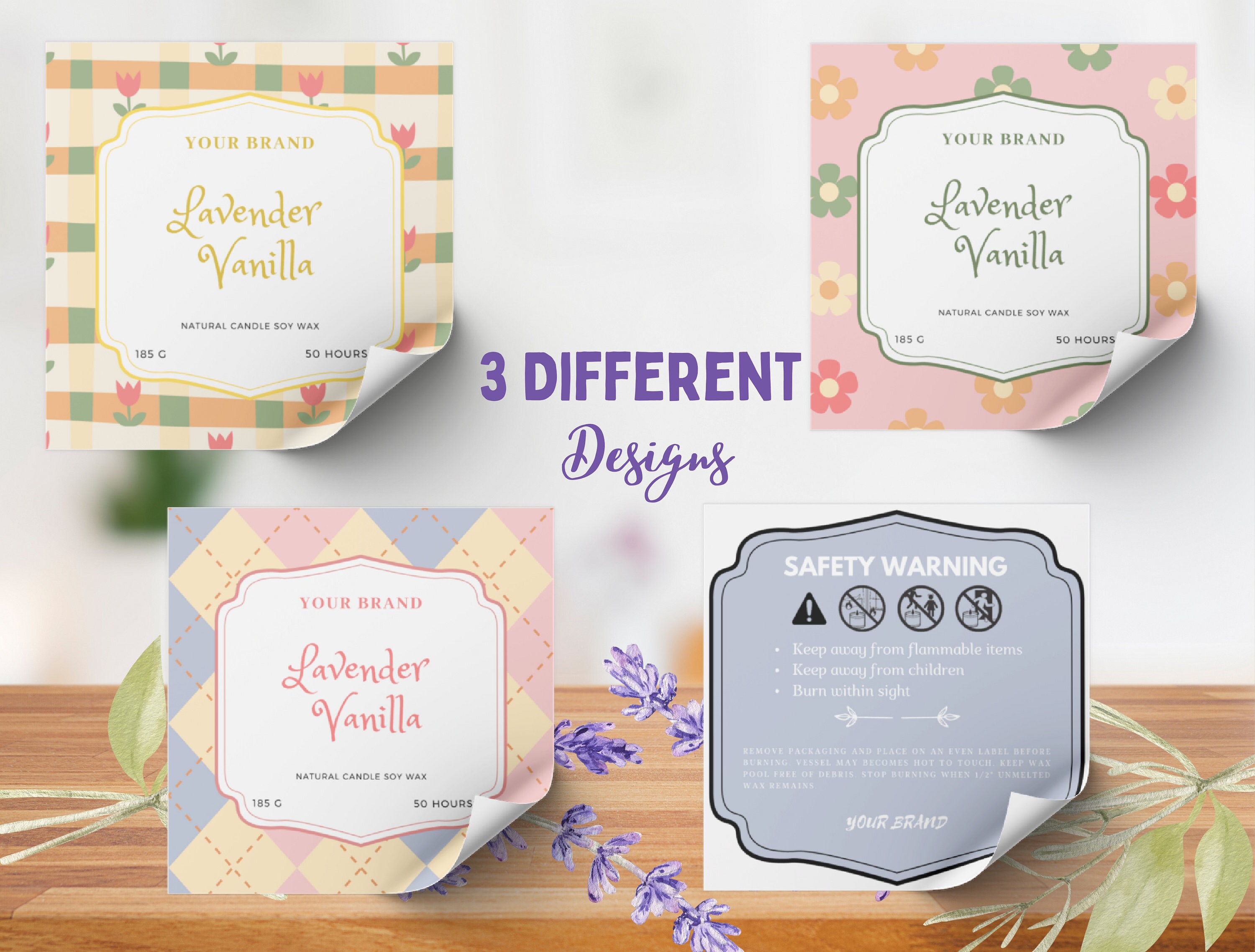 Printable Candle Label Template|editable Candle Label Template|soy ...