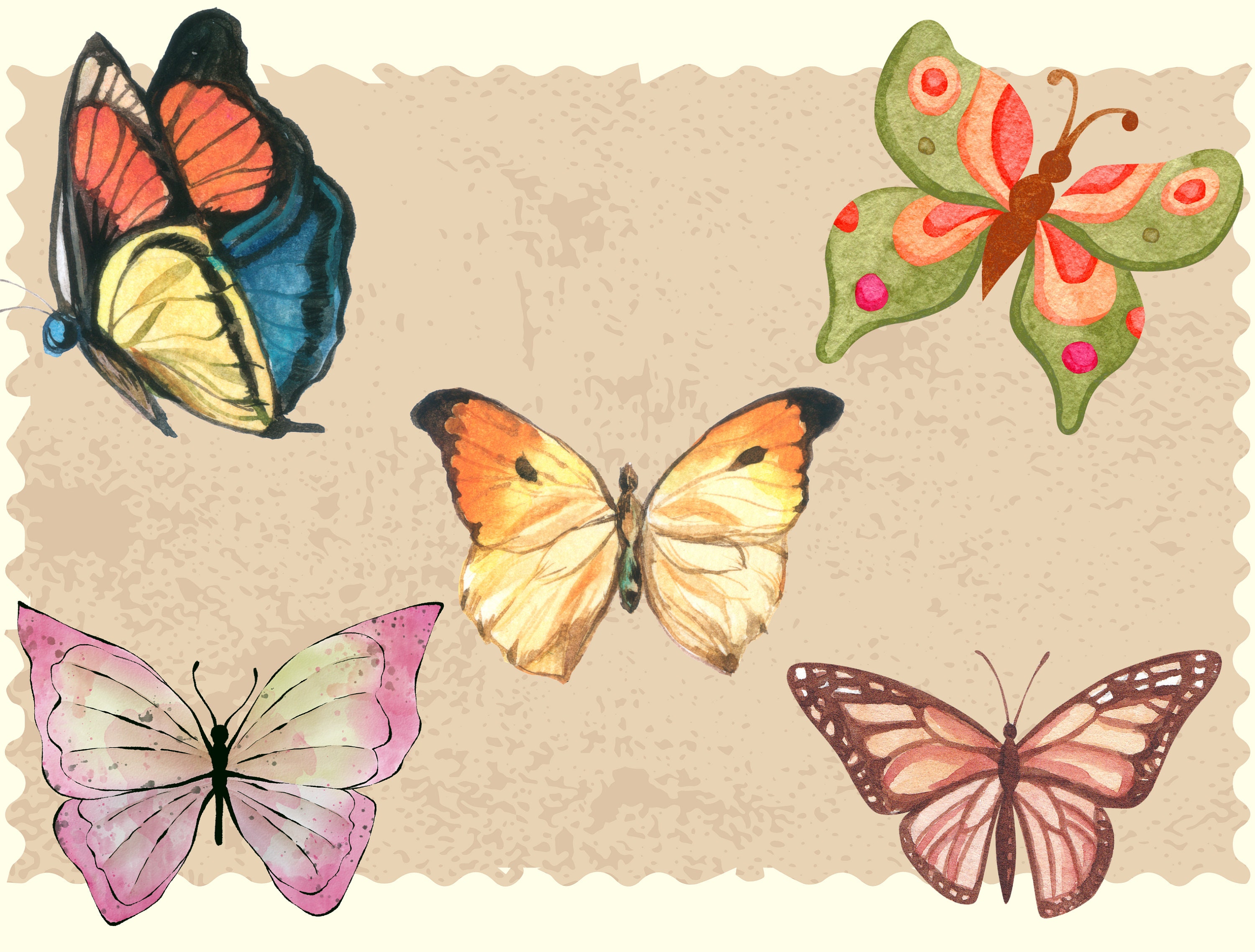 Butterfly Png, Butterfly Watercolor Png, Colorful Butterfly Clipart ...