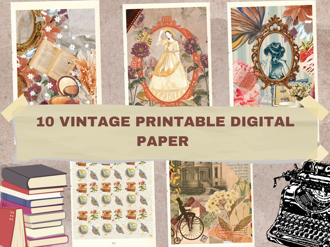 Vintage Scrapbook Digital Paper|printable Junk Journal|vintage Portrait ...