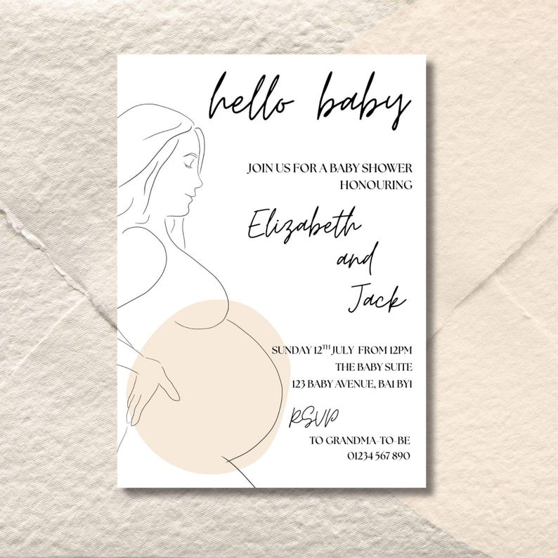 Editable Baby Shower Invitation Template | Hello Baby Maternity Line ...