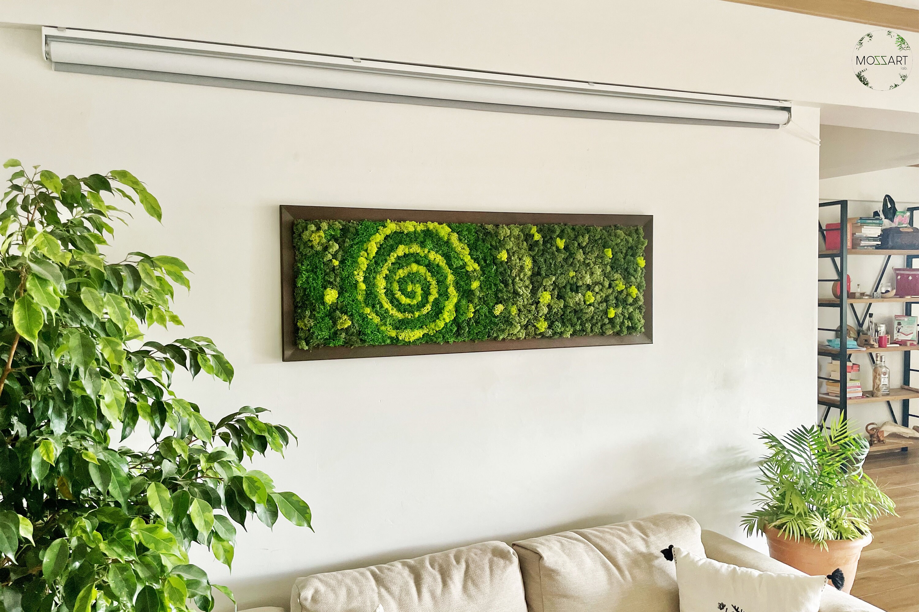 Moss Art, Preserved Moss Wall Decor, Large Moss Frame, Wooden Framed ...