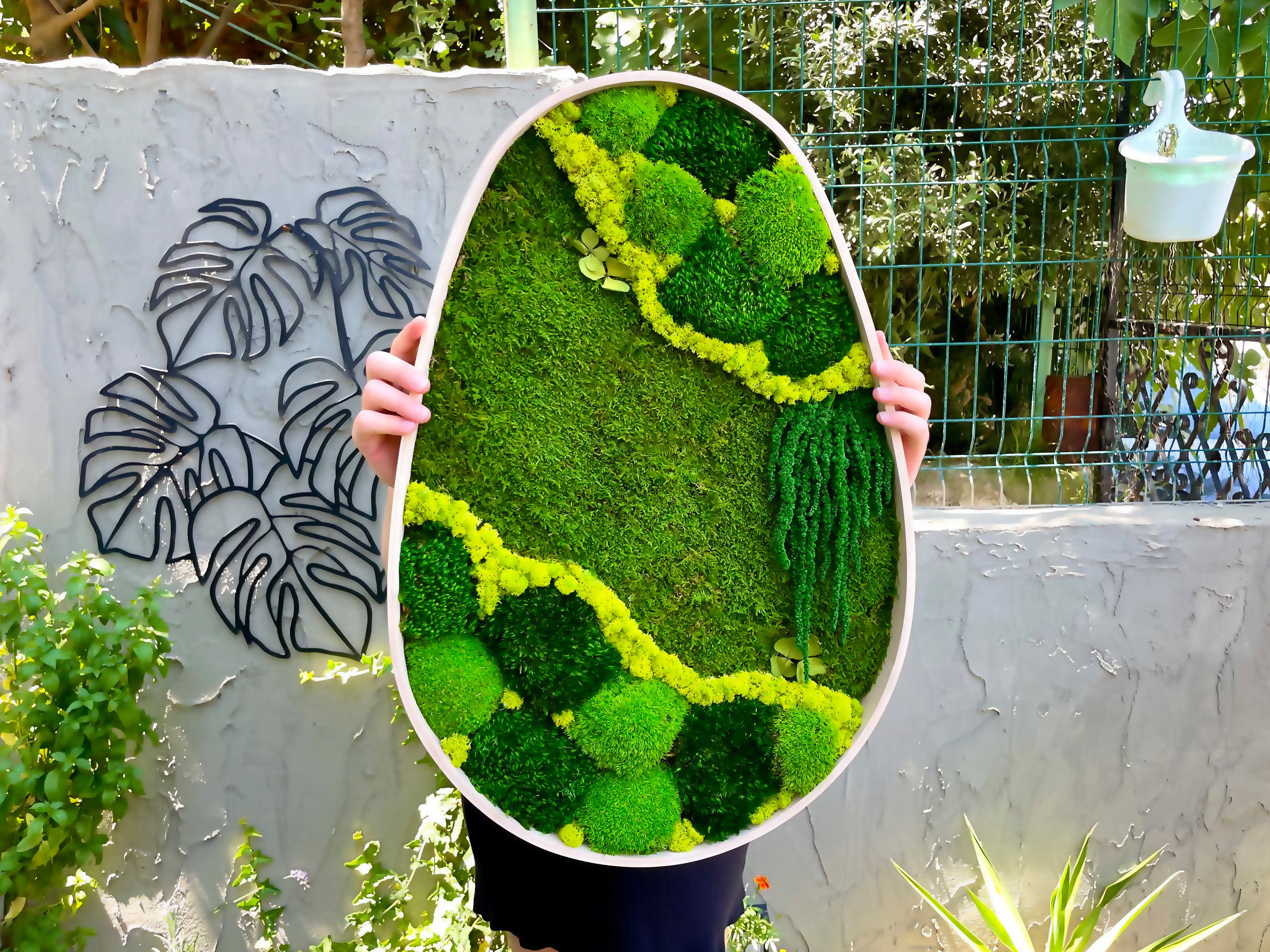 Preserved Moss Wall Art, Moss Art, Wooden Framed Moss Decor, Moss Frame ...