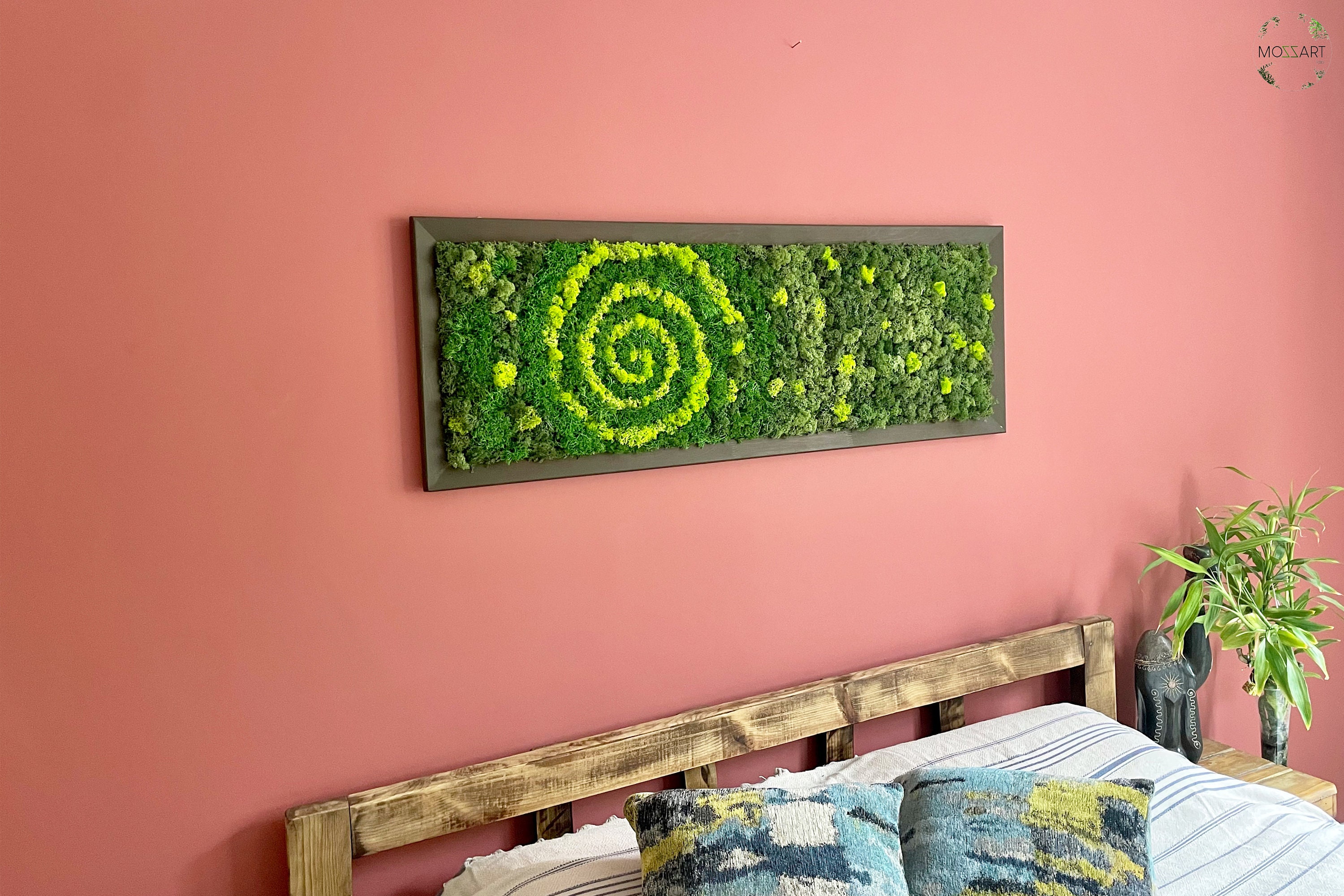 Moss Art, Preserved Moss Wall Decor, Large Moss Frame, Wooden Framed ...