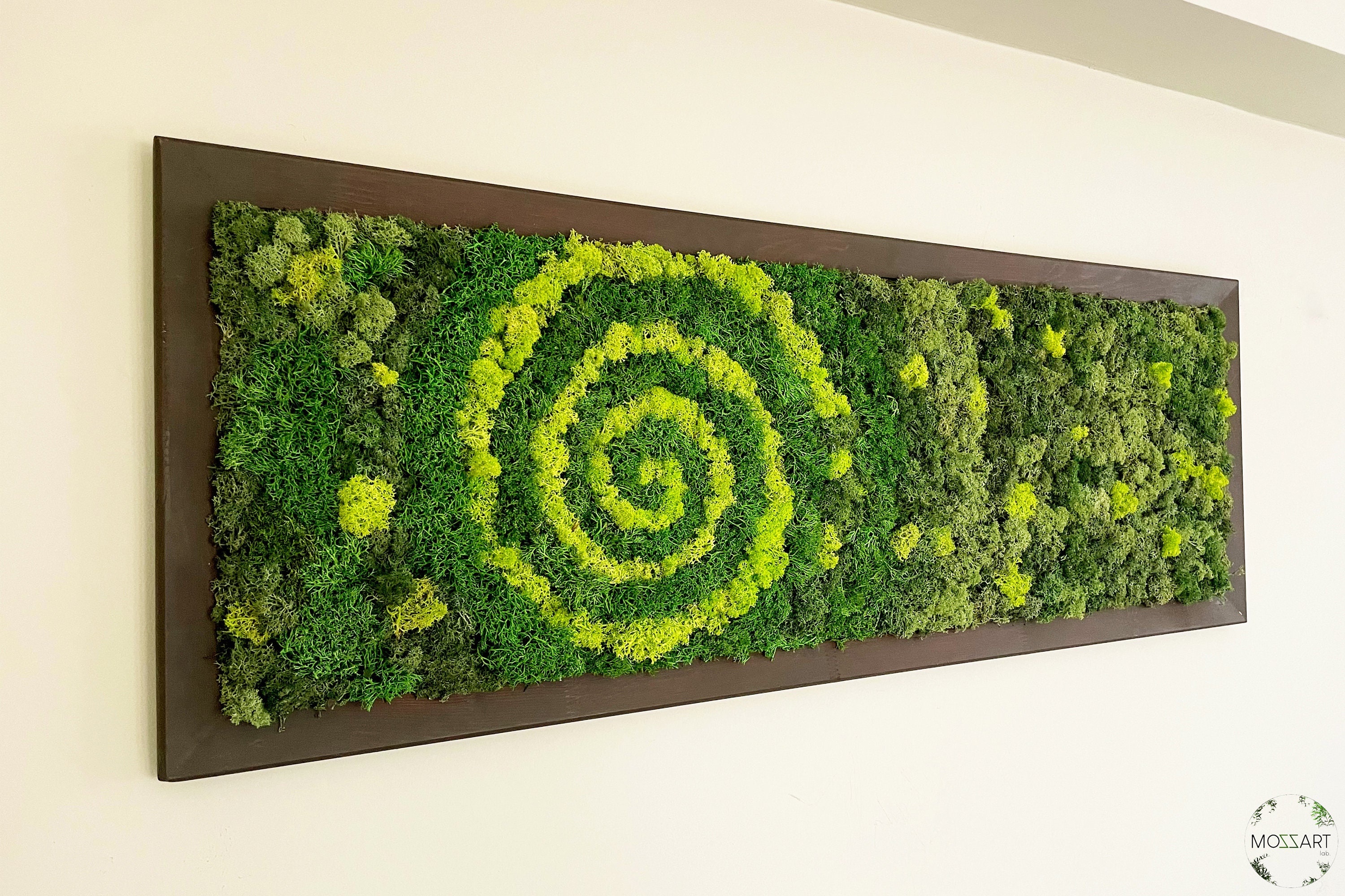Moss Art, Preserved Moss Wall Decor, Large Moss Frame, Wooden Framed ...