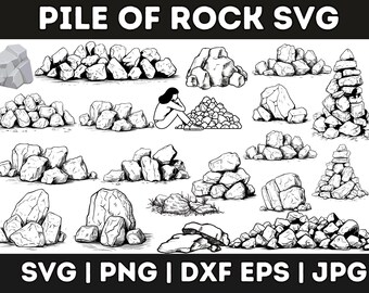 Pile of Rocks Boulder Stone Stack Mound Heap Quarry Png,svg,eps,cricut ...