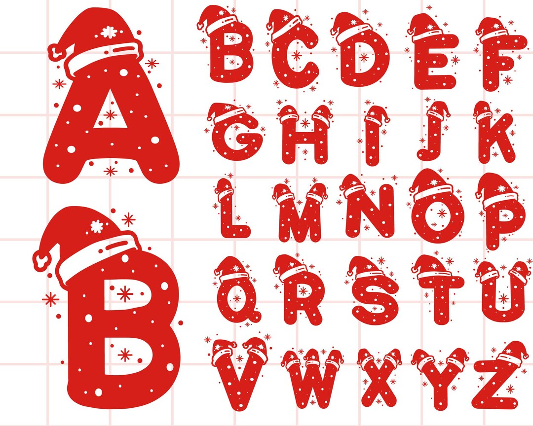 Christmas Alphabet SVG, A-Z Letters SVG, Christmas Alphabet Svg Bundle ...