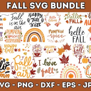 Fall SVG Bundle, Fall Svg, Autumn Svg, Thanksgiving Svg, Fall Svg ...