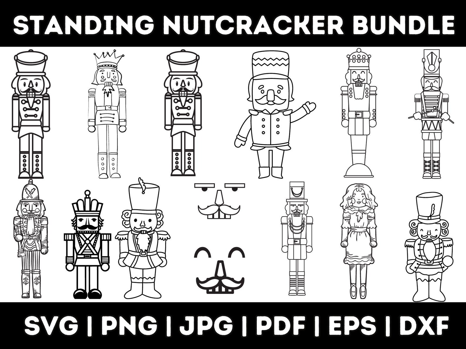 NUTCRACKER SVG, Nutcracker Bundle Svg, Christmas Nutcrackers Silhouette ...