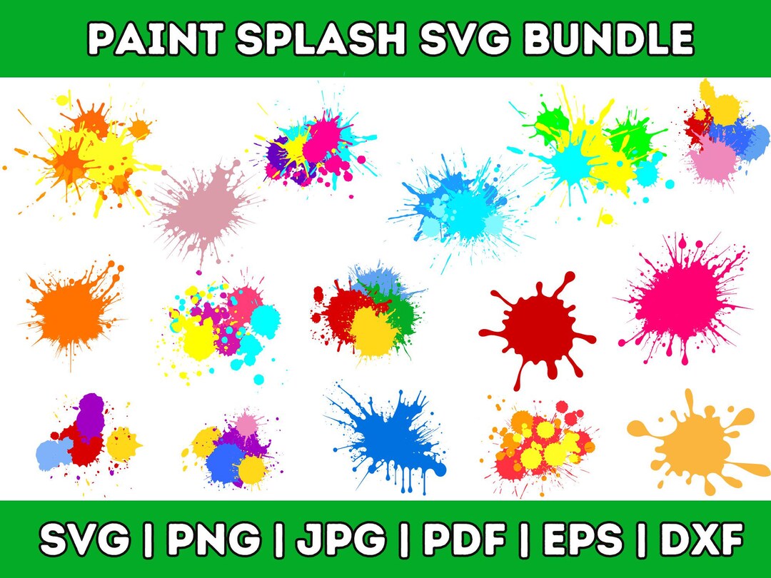 Paint Splatter SVG Bundle, Paint Splatter PNG Bundle, Ink Splatter Svg ...