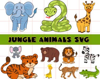 Jungle Animals SVG Set. Safari Animals SVG. Cricut Cut Files ...