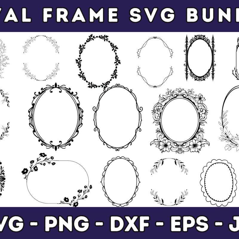 Oval Frame Svg - Etsy