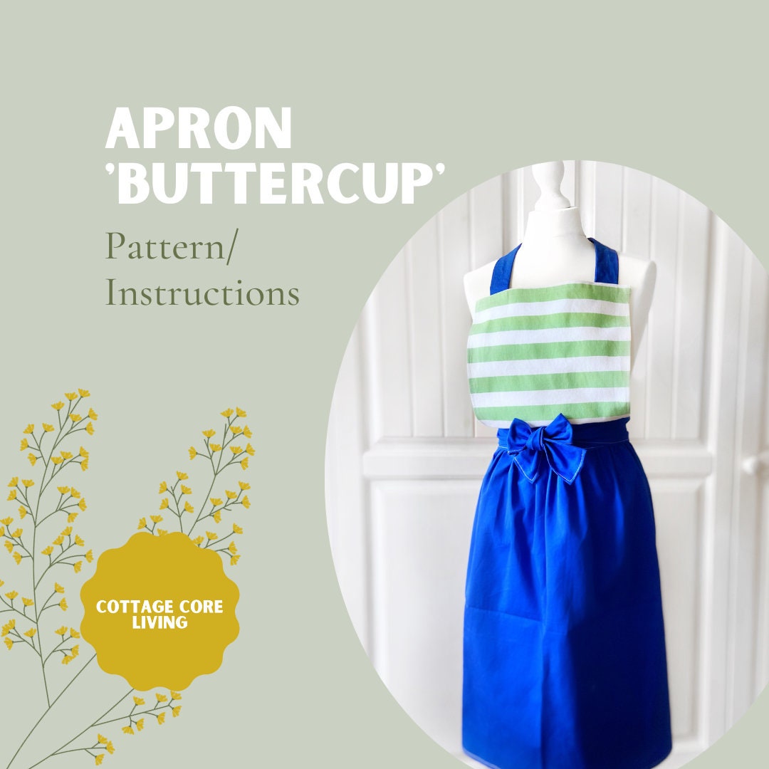 Sewing Pattern for Apron, Easy Apron Sewing Pattern, Zero-waste Sewing ...