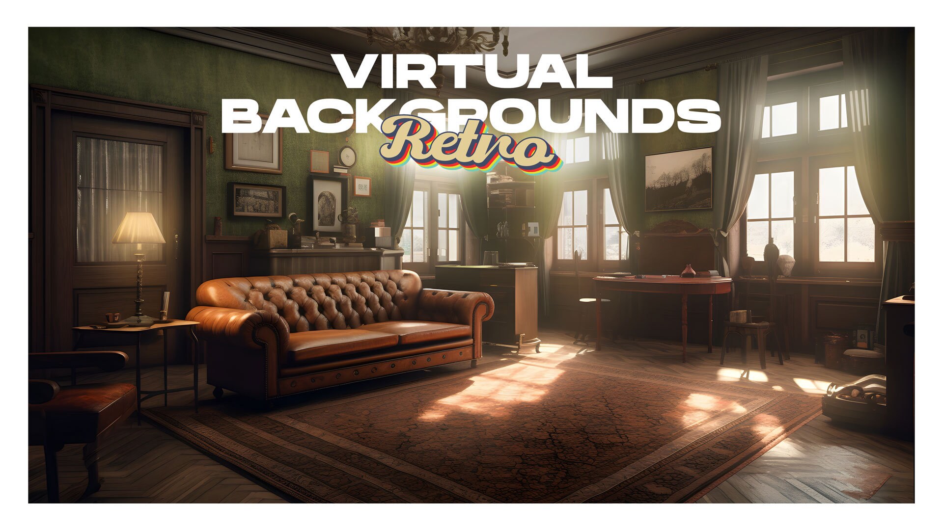 12 Zoom Backgrounds Virtual Background Retro Livingroom - Etsy Ireland