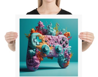 Gaming Controller Digital Art Abstract Print - Etsy