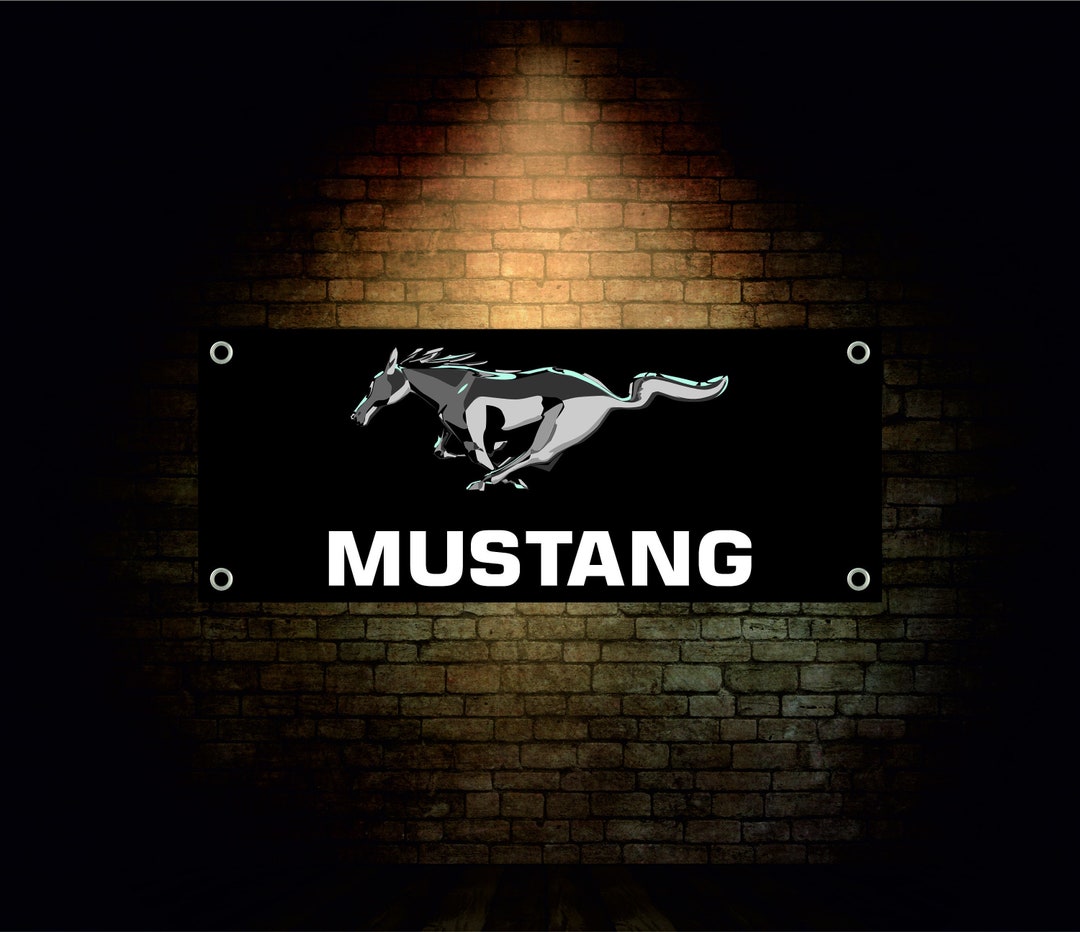 Ford Mustang Logo Banner Vinyl Garage Sign,office or Showroom,flag ...