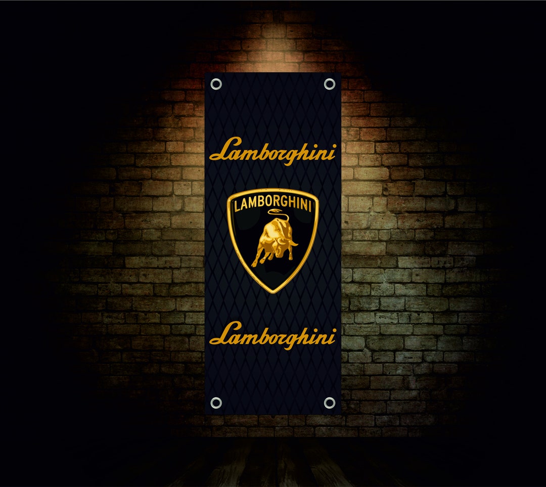 Lamborghini Logo Banner Vinyl Garage Sign,office or Showroom,flag ...