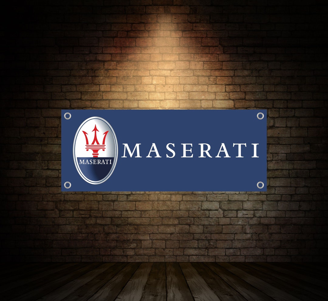 Maserati Logo Banner Vinyl Garage Sign,office or Showroom,flag,racing ...