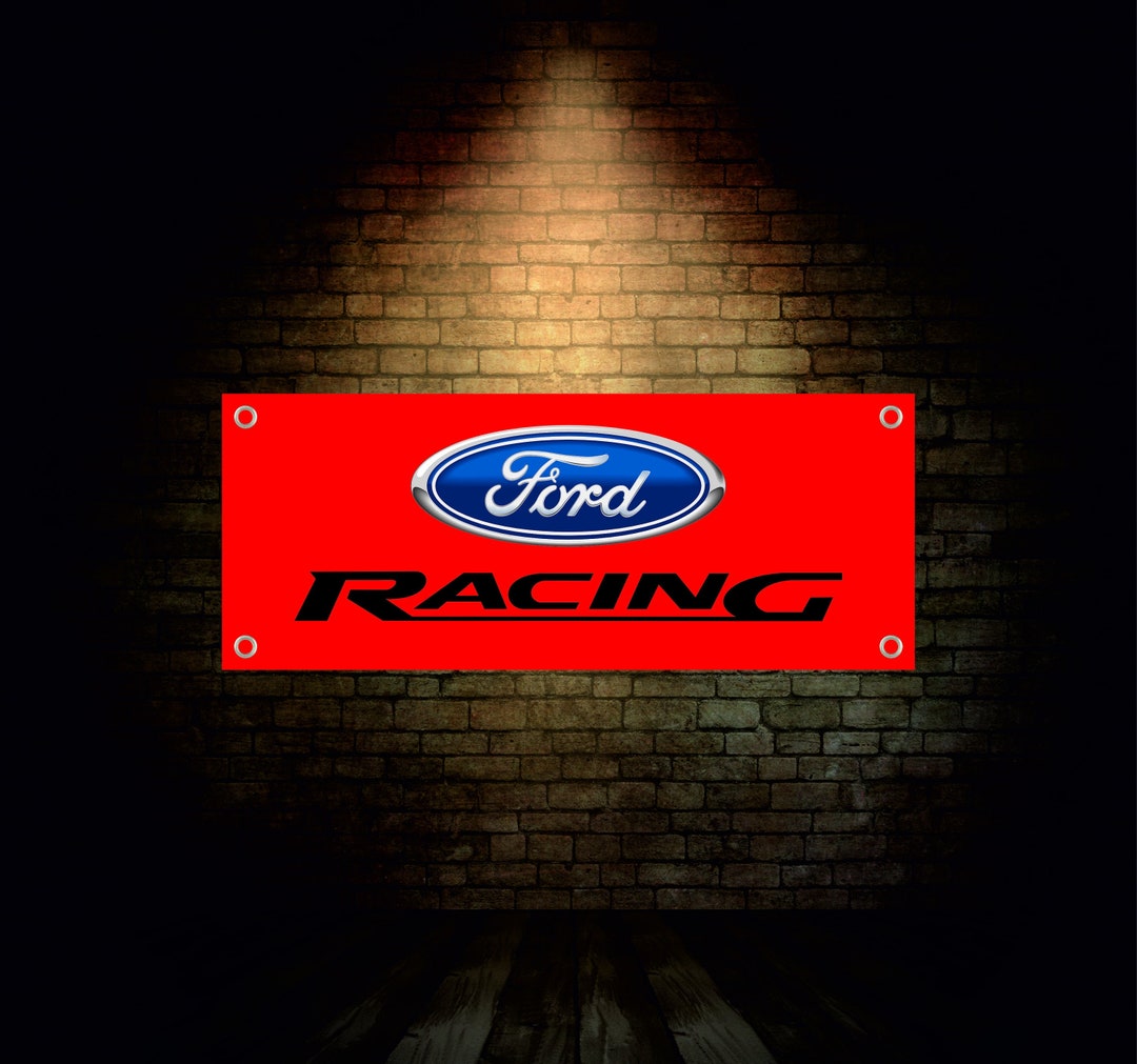 Ford Racing Logo Banner Vinyl Garage Sign,office or Showroom,flag ...
