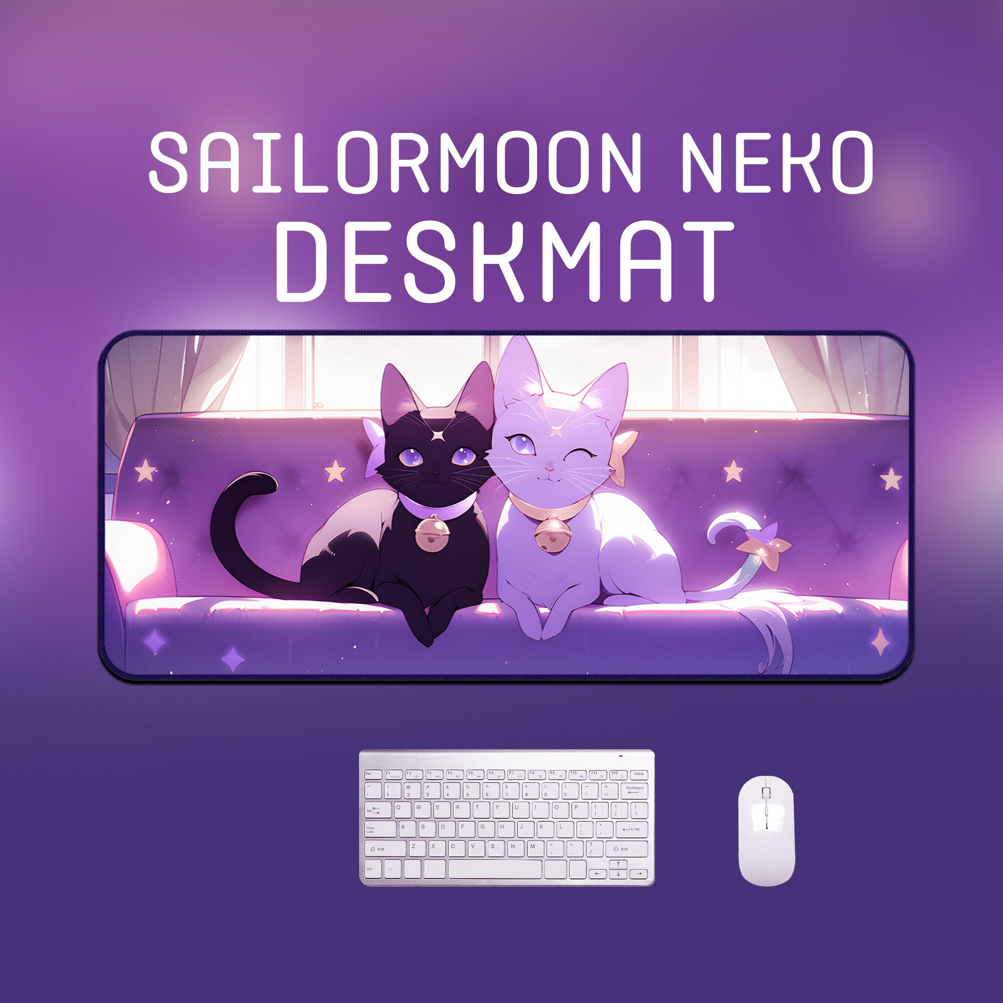 Sailormoon Neko Deskmat Mousepad Cute Mouse Pad Pink Purple - Etsy