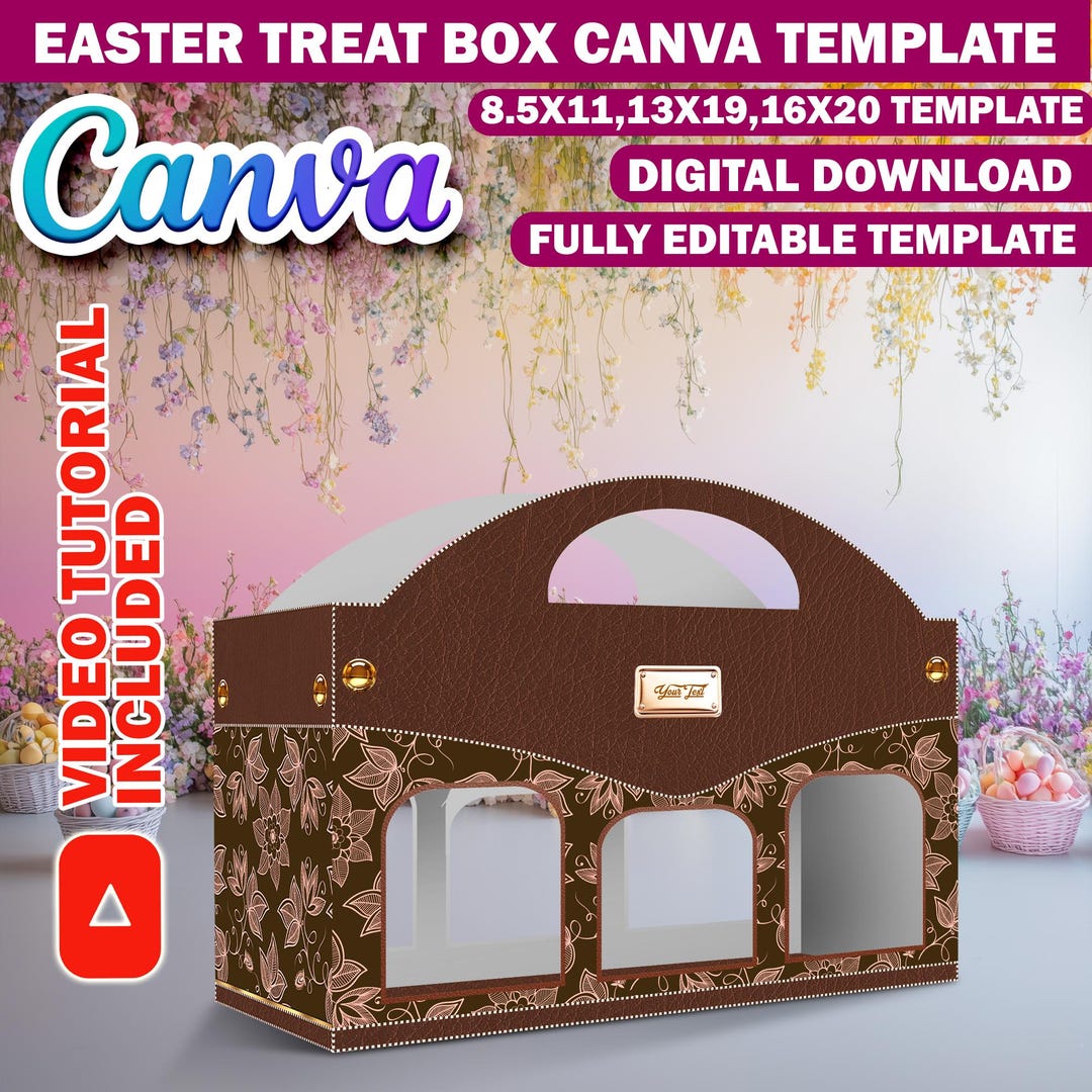 Trendy Fashion Purse Gift Bag Box Canva Template, DIY Designer Handbag ...
