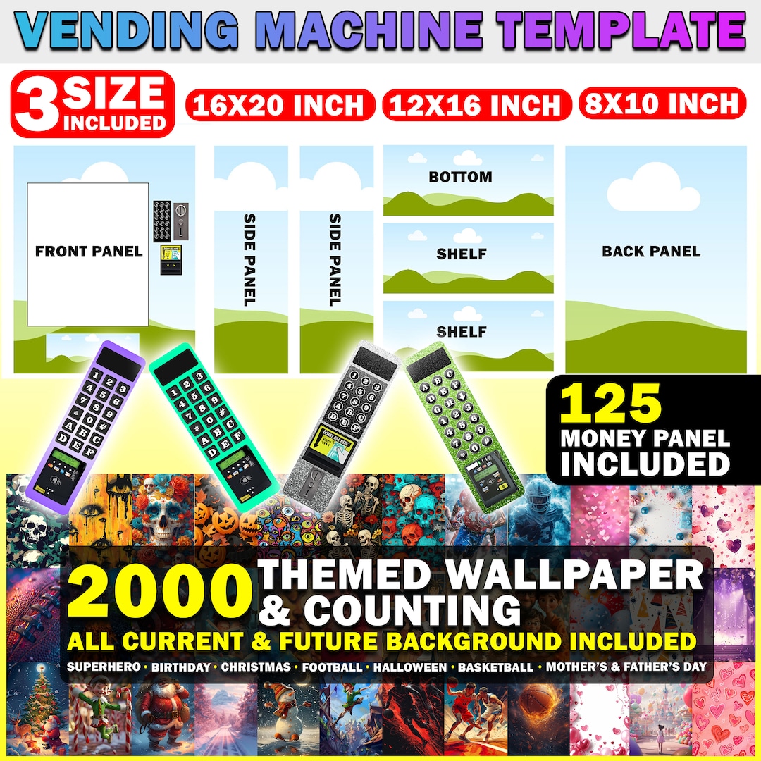 Canva Vending Machine Template | 8X10, 12x16 & 16x20 | Blank Template ...