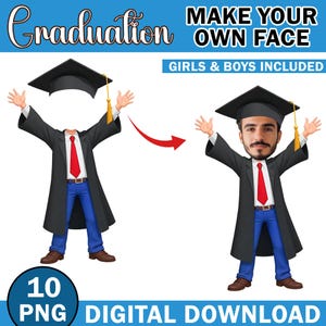DIY Graduate Yourself PNG, Graduation Add Your Own Photo Face, Grad ...