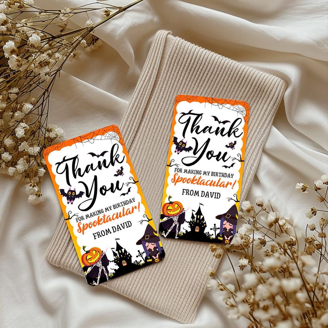 Editable Halloween Favor Tags, Spooktacular Birthday Favor Tag ...