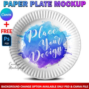 Canva Paper Plate Mockup, Dinner Plate Mockup, Kitchen Plate Mockup ...