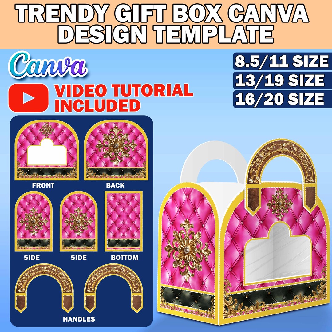 Trendy Fashion Gift Bag Box Design Template, Designer Purse Handbag ...