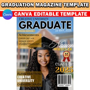 Graduation Magazine Design Template Bundle, Senior Class of 2025 ...