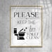 Please Keep the Toilet Clean Sign - Etsy