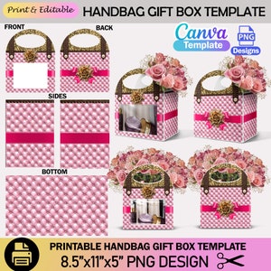 Canva Editable 8.5x11 Luxury Handbag Gift Box Design Template Bundle ...