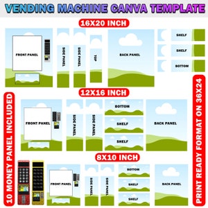 Canva Vending Machine Template | 8X10, 12x16 & 16x20 | Blank Template ...