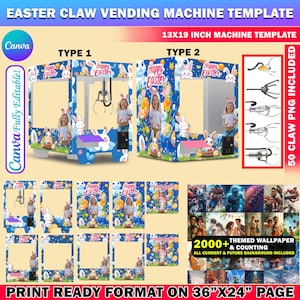 Canva Claw Easter Vending Machine Template 2 | 13 X 19 Blank Template ...